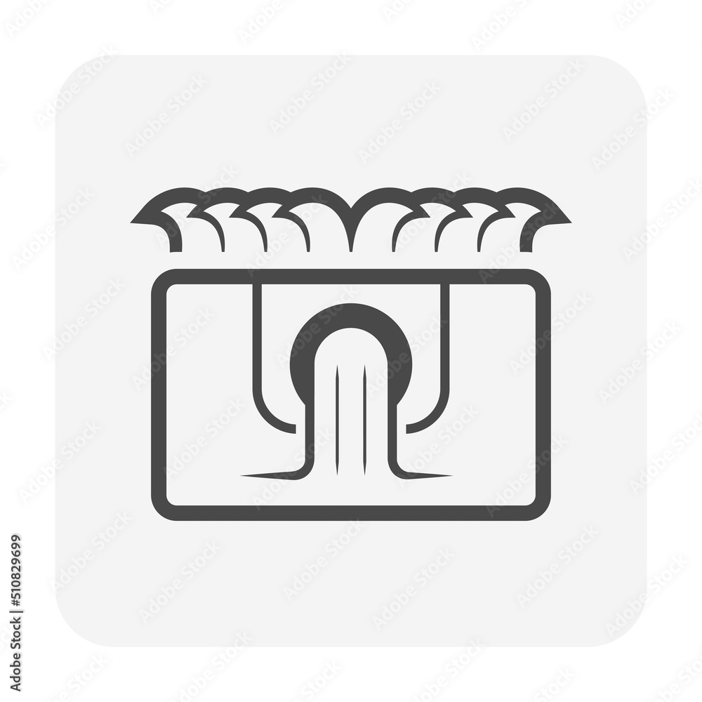 French drain or stormwater drainage system vector icon consist of soil ...