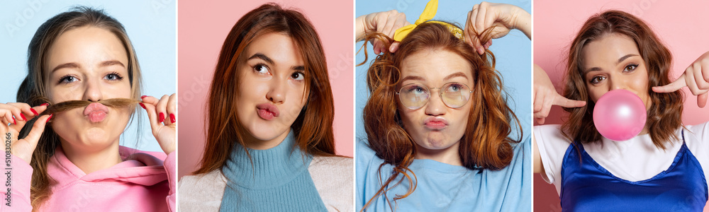 Closeup emotional faces of happy people grimace isolated on ...