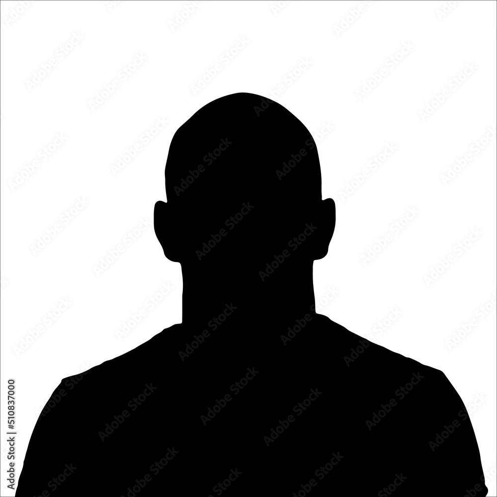 Unknown male person silhouette isolated on white background Stock Photo ...