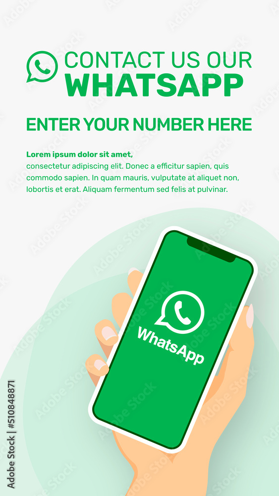 Whatsapp vertical banner template. Contact us on our whats app number ...