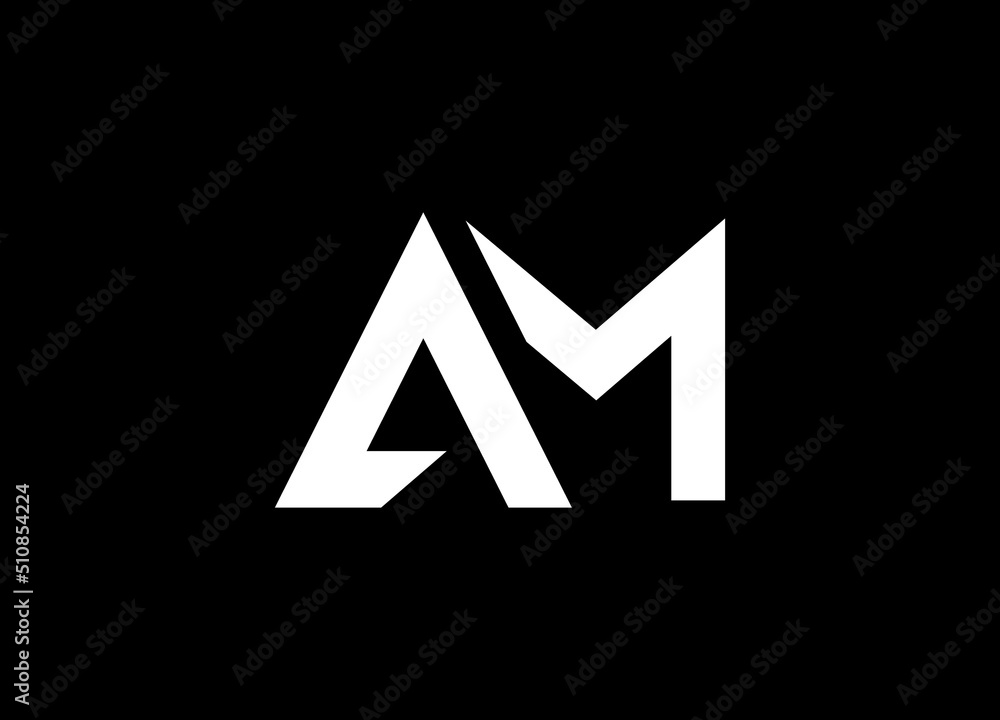 AM Letter Logo Design with Creative Modern Trendy Typography logo Stock ...