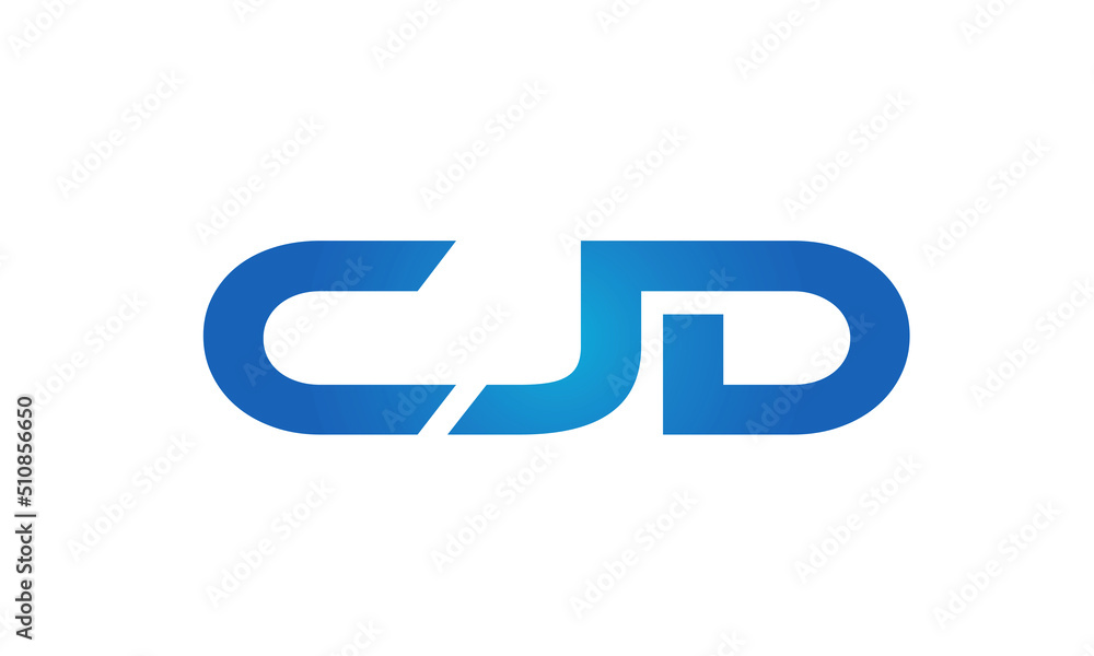 Connected CJD Letters logo Design Linked Chain logo Concept Stock ...