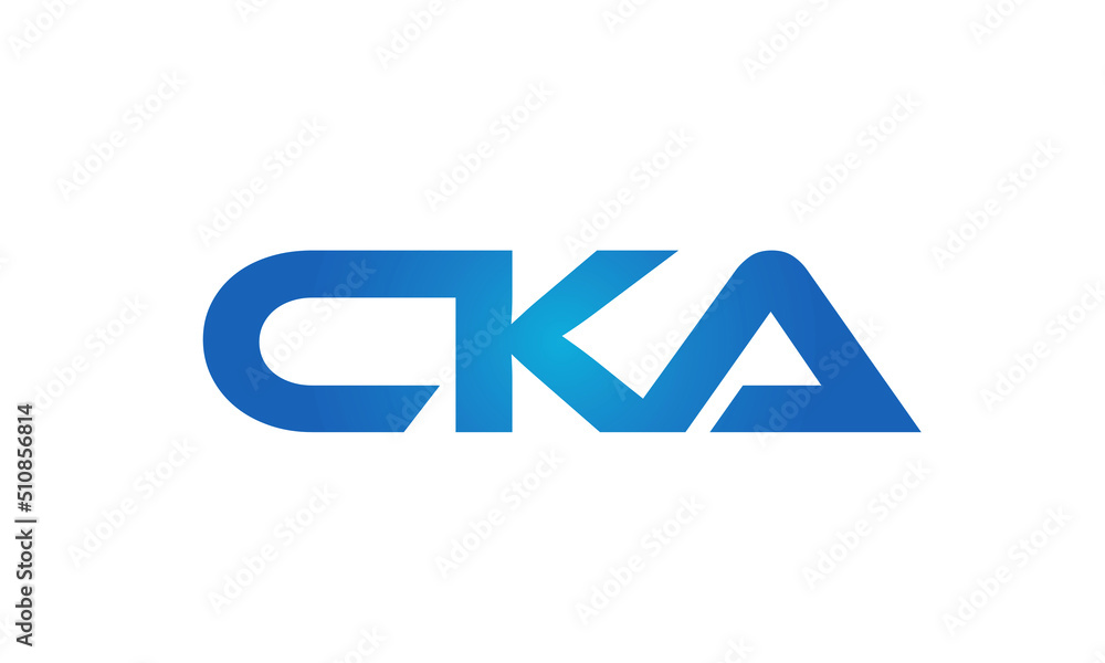 Vetor de Connected CKA Letters logo Design Linked Chain logo Concept do ...
