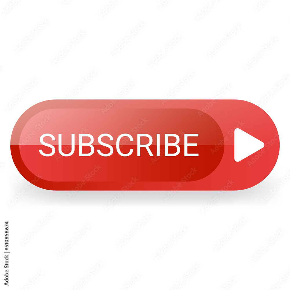 red button subscribe social media video player channel, icon drawing ...
