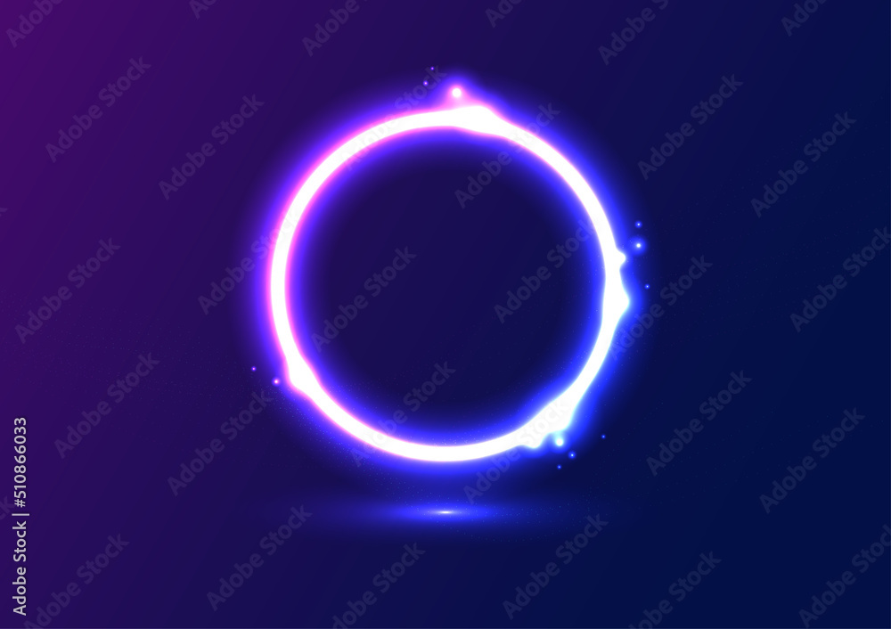 Neon Glow Circle Ring Drop Liquid Futuristic Fantasy Abstract ...