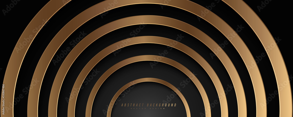 Luxury abstract background with shiny gold circle lines element. Gold ...