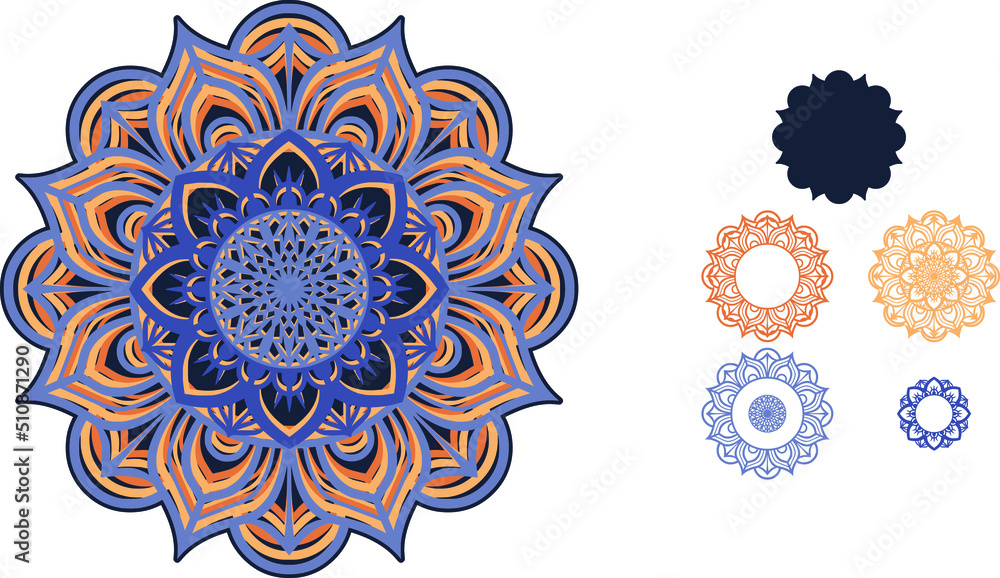 Mandala design. This design consists of several layers. You can change ...