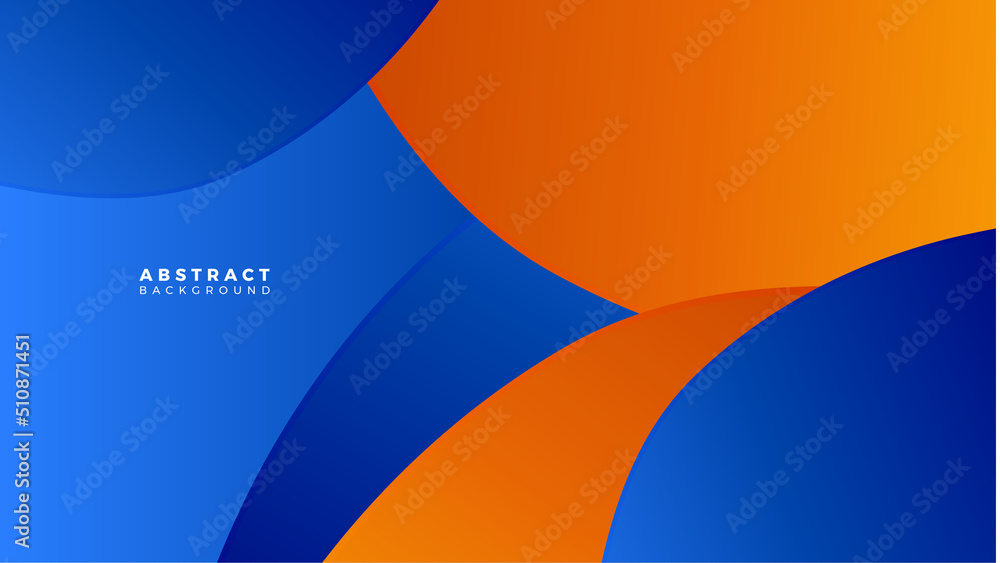 Minimal blue orange banner geometric shapes abstract modern background ...