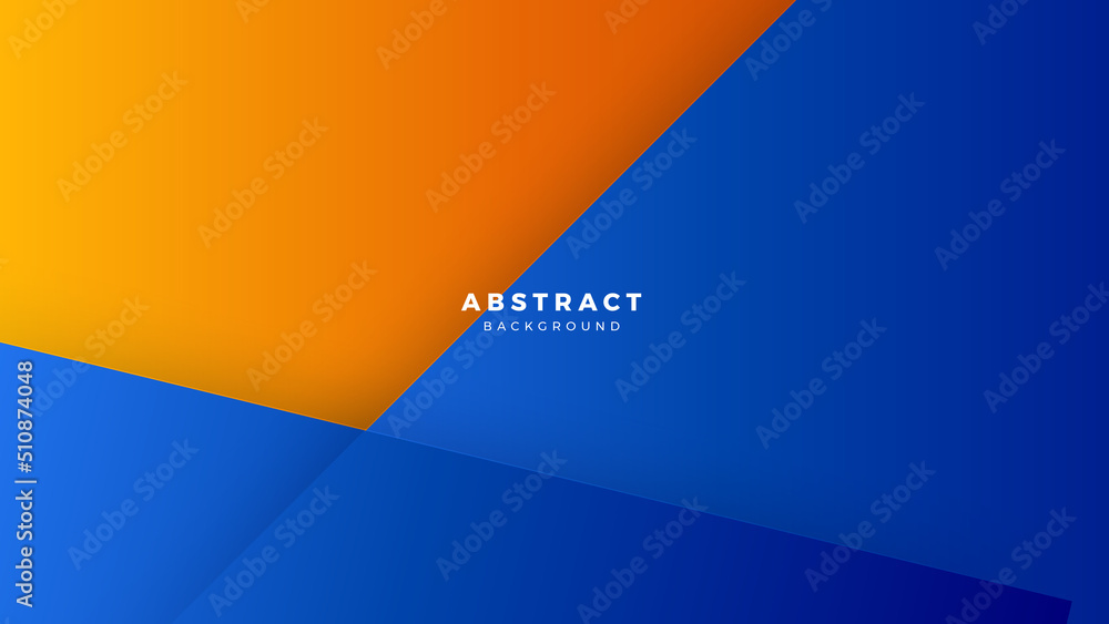 Vector blue orange banner geometric shapes abstract, science ...
