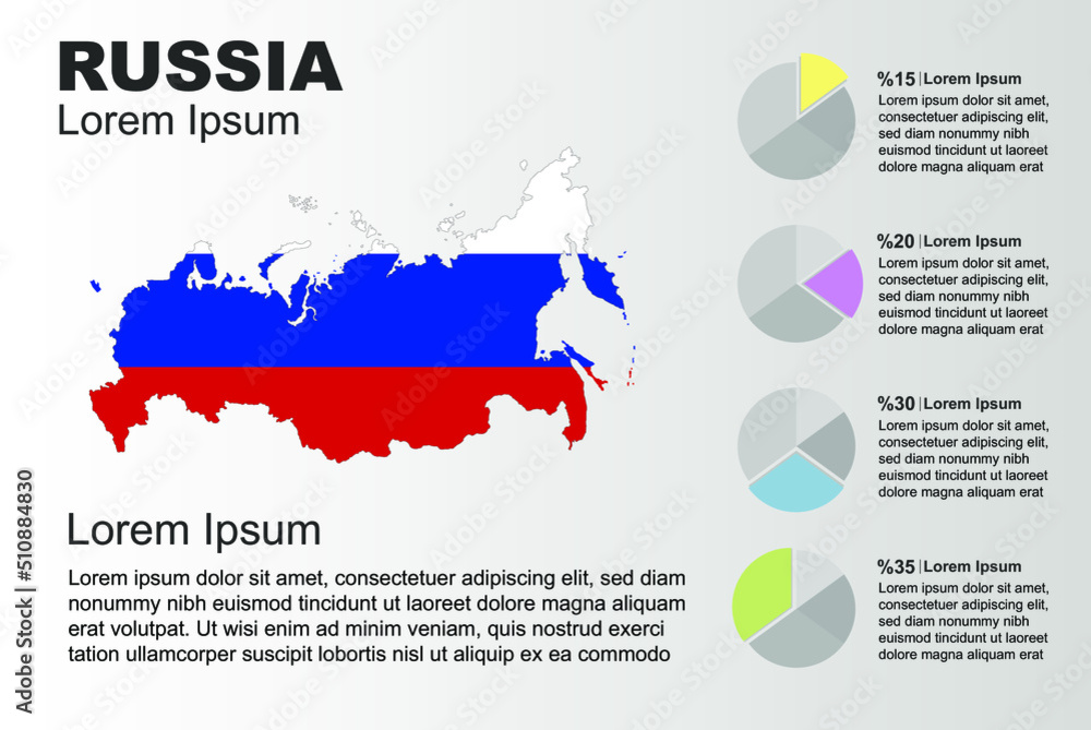 Russia infographic general use vector template with pie chart, copy ...
