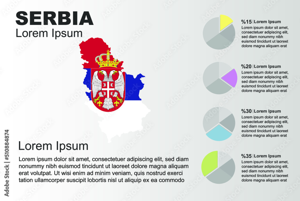 Serbia infographic general use vector template with pie chart, copy ...