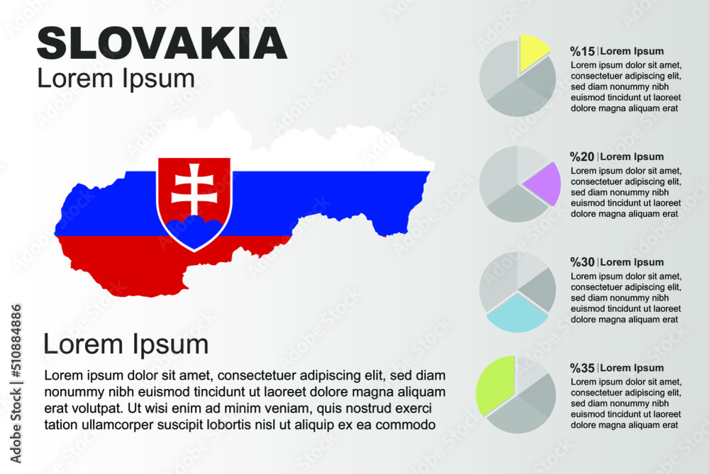 Slovakia infographic general use vector template with pie chart, copy ...