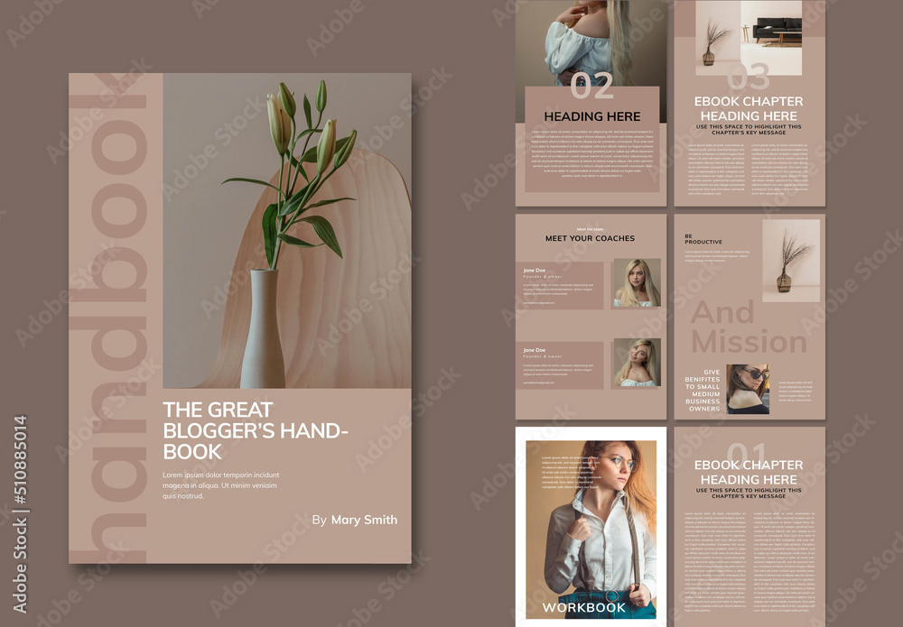 Hand Book Layout Stock Template | Adobe Stock
