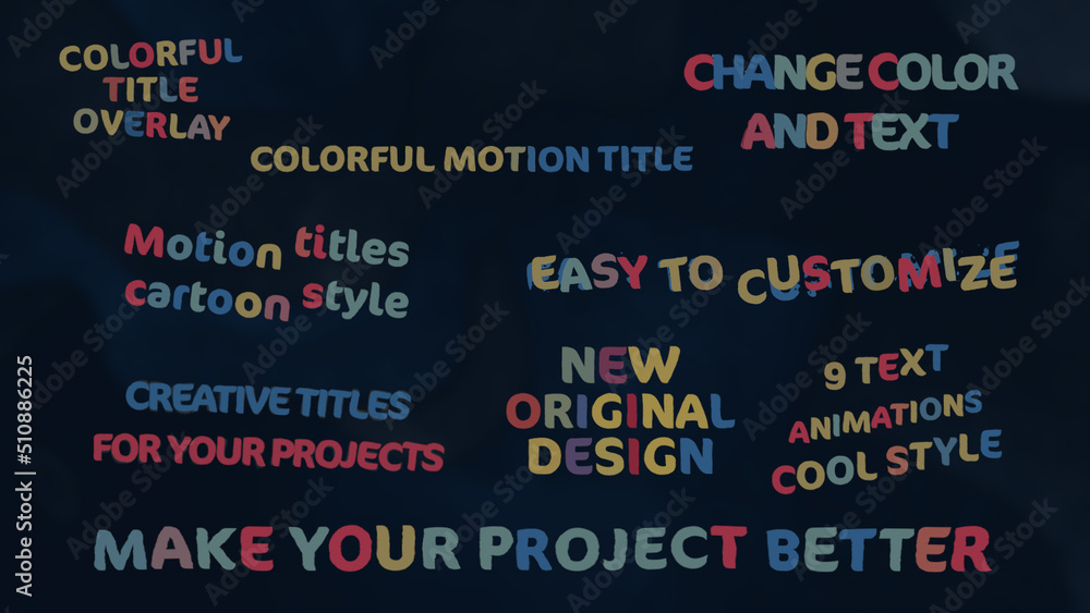 Colorful Moving Title Overlay Stock Template | Adobe Stock