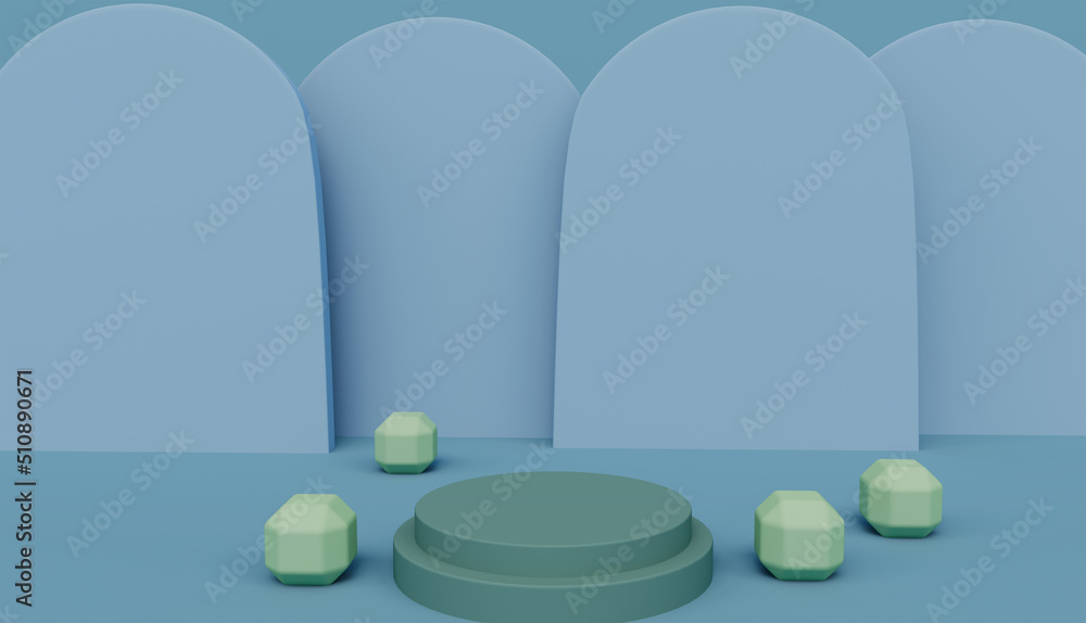 Hoki color cylinder Product Stand ,Studio Scene For Product ,minimal ...