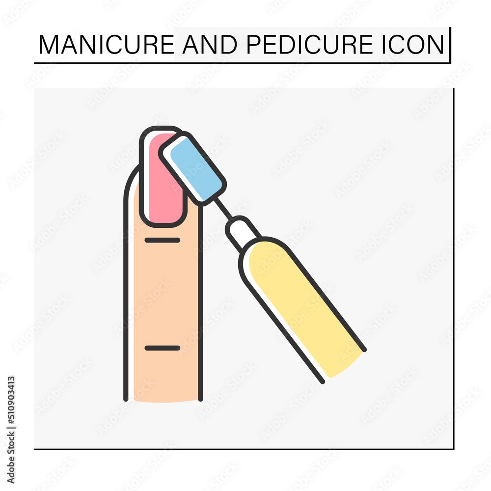 Nail sander color icon.Instrument modeling, shortening, defining shape ...