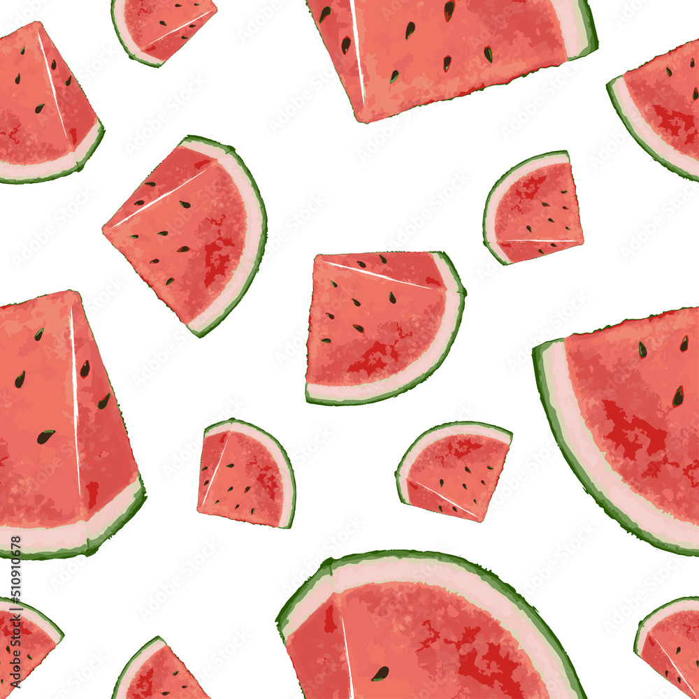 vector background with isolated watermelon slices. Vector illustration ...