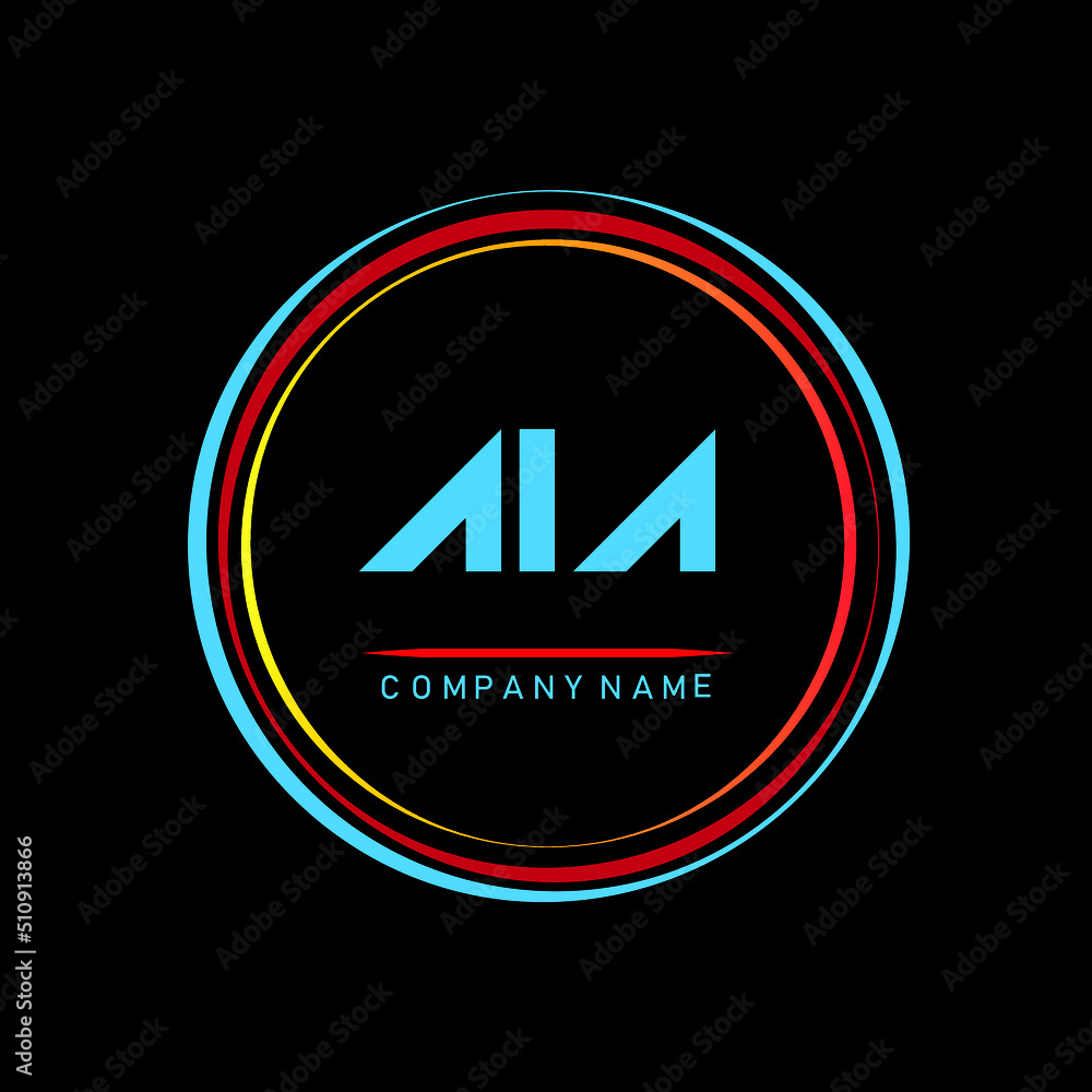 AIA ,A I A Alphabet Design With Creative Circles, AIA Letter Logo ...