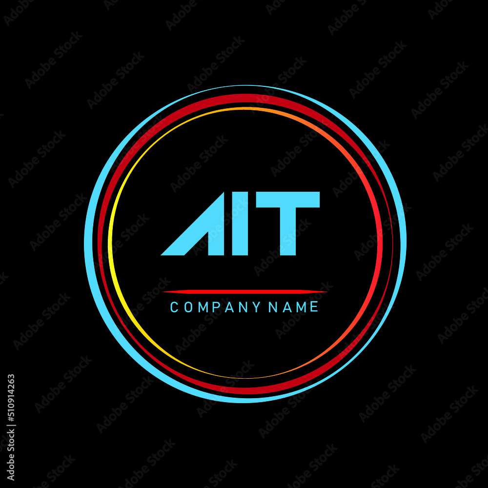 AIT ,A I T Alphabet Design With Creative Circles, AIT Letter Logo ...