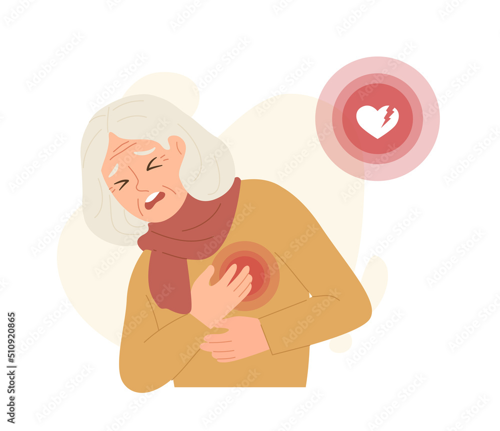 Cartoon Chest Pain In Women