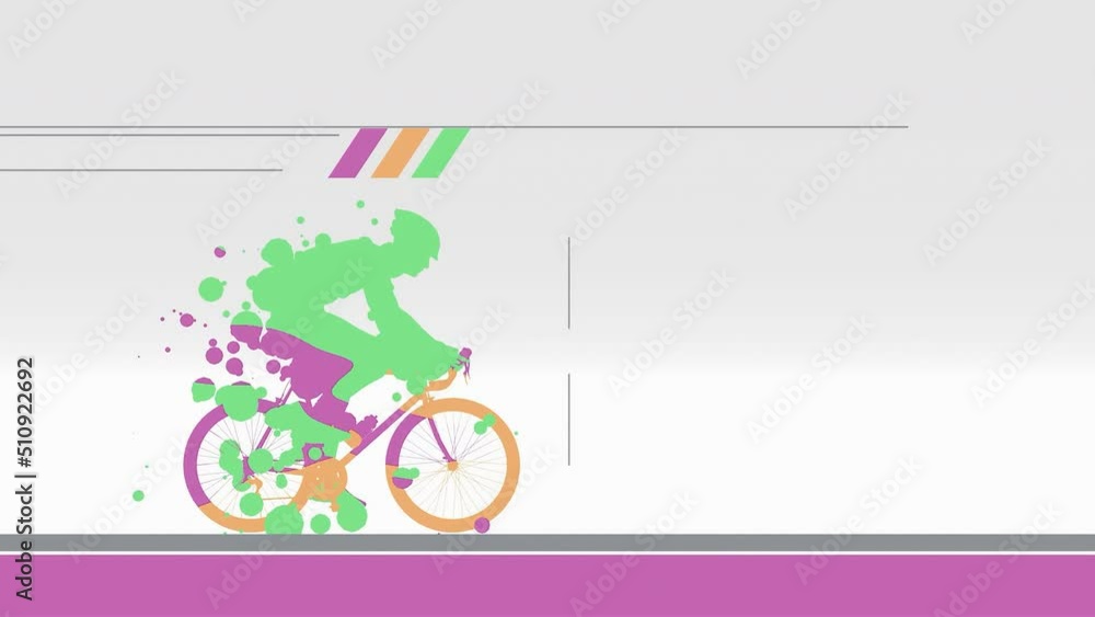 2d abstract animated conceptual video showing a Sport athlete cyclist ...