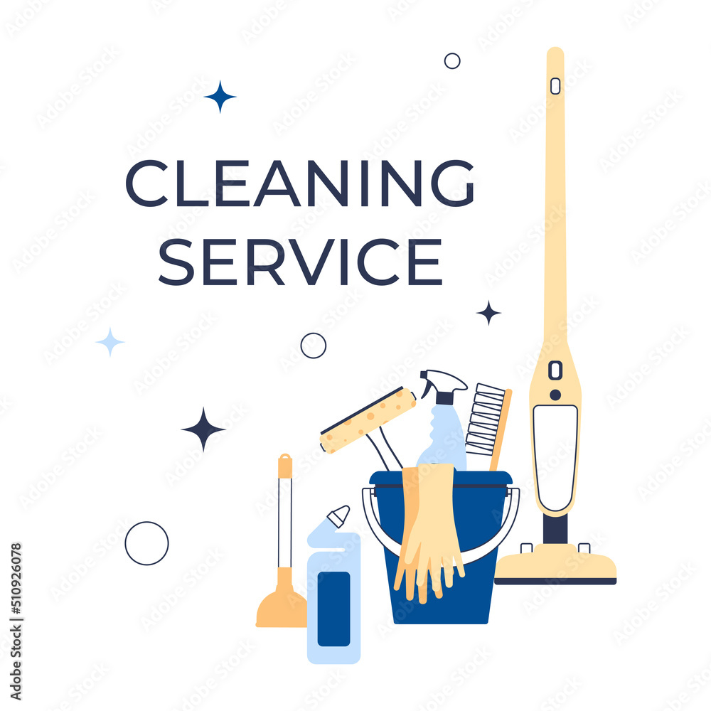 Cleaning service concept. Poster template for house cleaning services ...