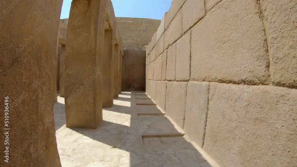Buildings and columns of ancient Egyptian megaliths. Ancient ruins of ...