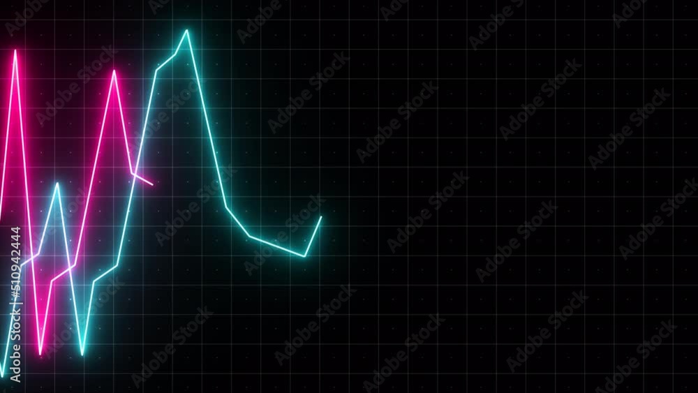 Digital animated cryptocurrency graph on timeline with dynamic movement ...