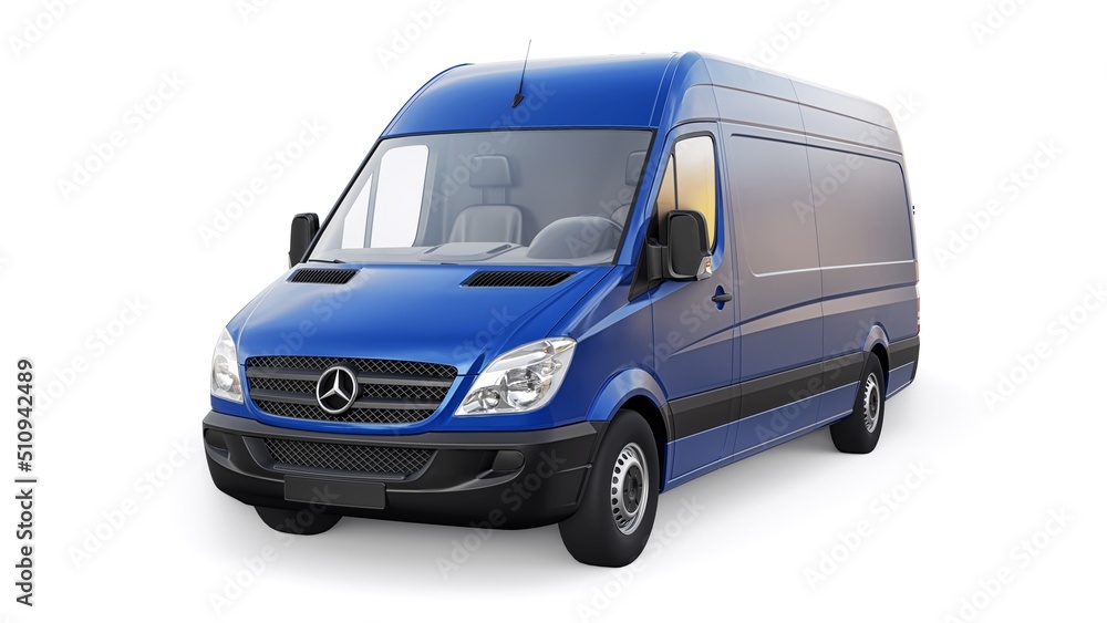 Berlin, Germany. April 28, 2022: Mercedes-Benz Sprinter. Blue european ...