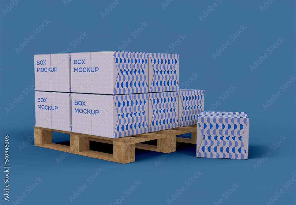 Set of Square Cardboard Boxes Mockup Stock Template | Adobe Stock