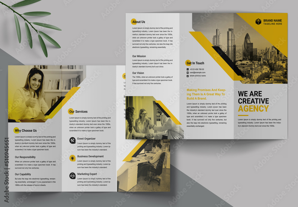 Tri Fold Brochure Layout for Corporate Business Stock Template | Adobe ...