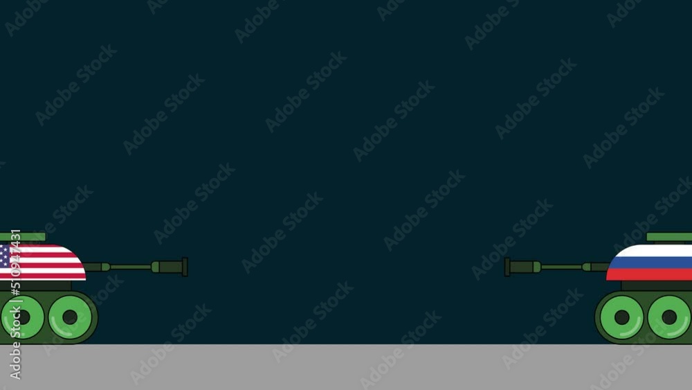 American vs Russian tank face off animation motion graphics vídeo de ...