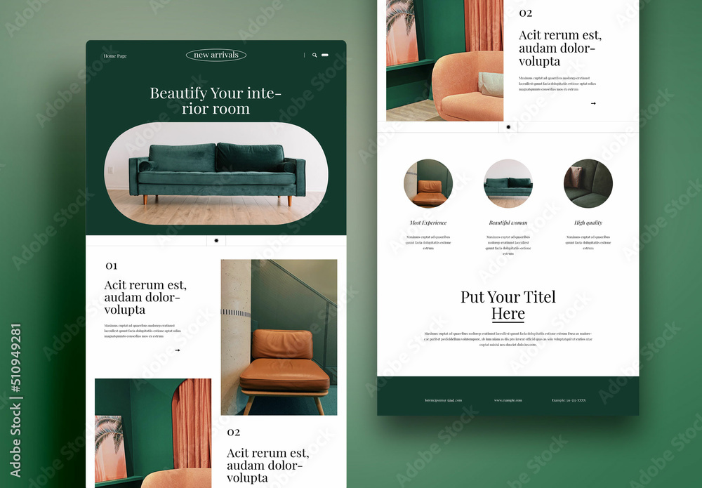 Interior Email Newsletter Layout Stock Template | Adobe Stock
