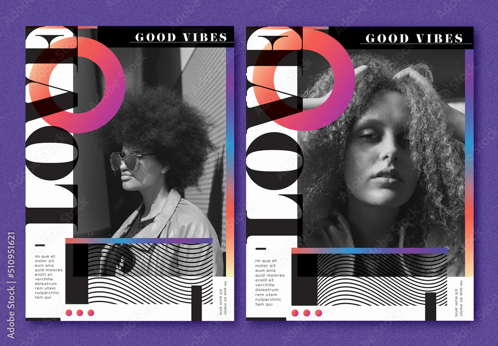 Bold Poster with Gradient Elements Stock Template | Adobe Stock