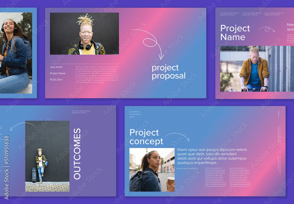Minimal Gradient Pitch Deck Layout Stock Template | Adobe Stock Minimal Gradient Pitch Deck Layout Stock Template | Adobe Stock