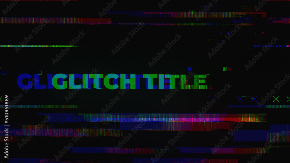 Pixelated Glitch Title Stock Template | Adobe Stock