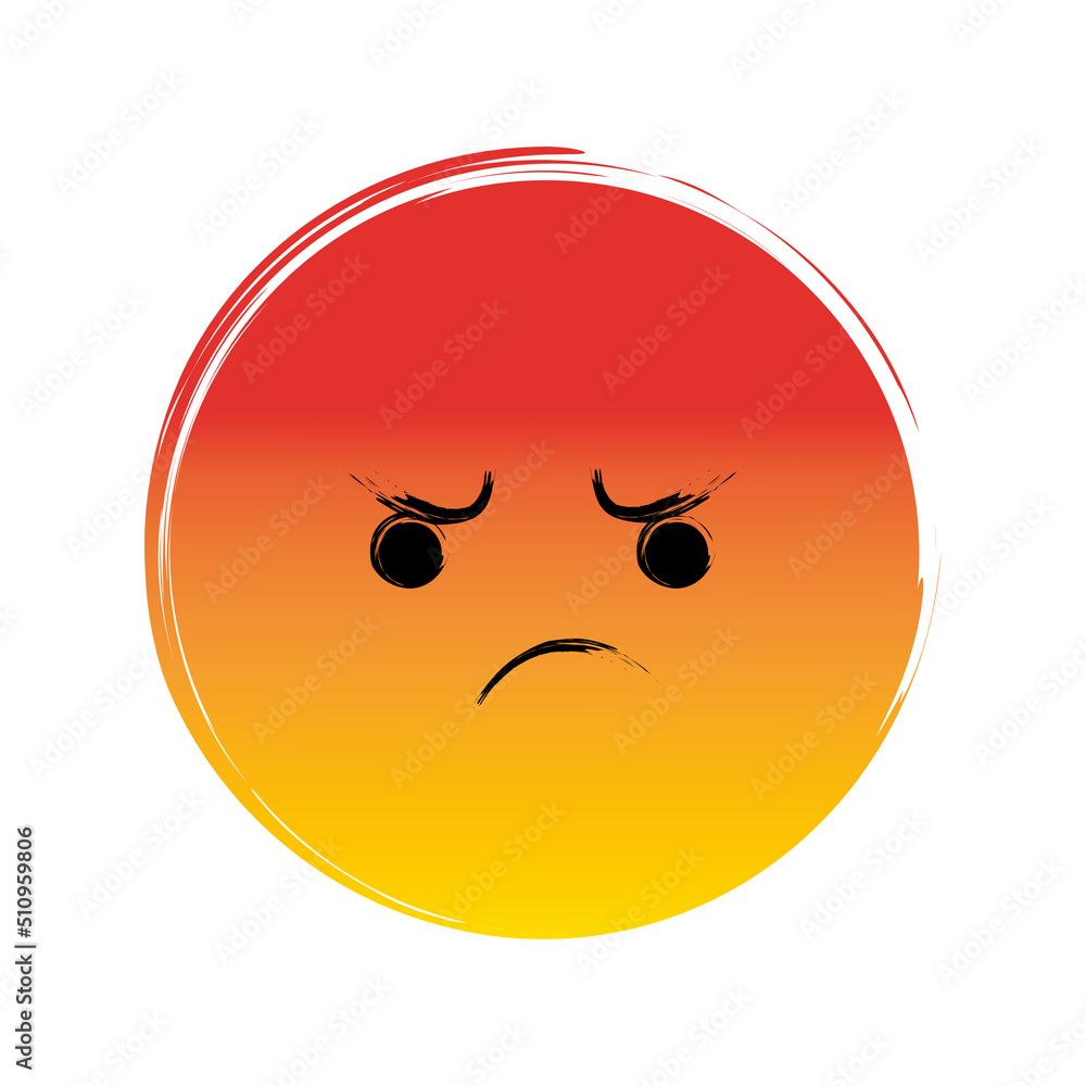 Angry smiley, great design for any purposes. Smile icon. Emoji face ...