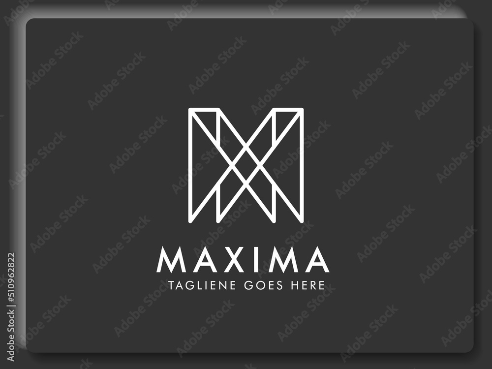 Letter M Line Logo Design. Linear Creative Minimal Monochrome Monogram ...