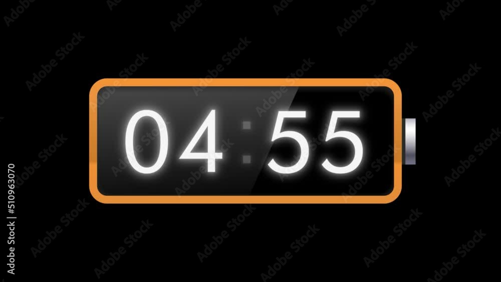 Special Clock 5 Minute countdown 4K animation on Black screen - 5 ...