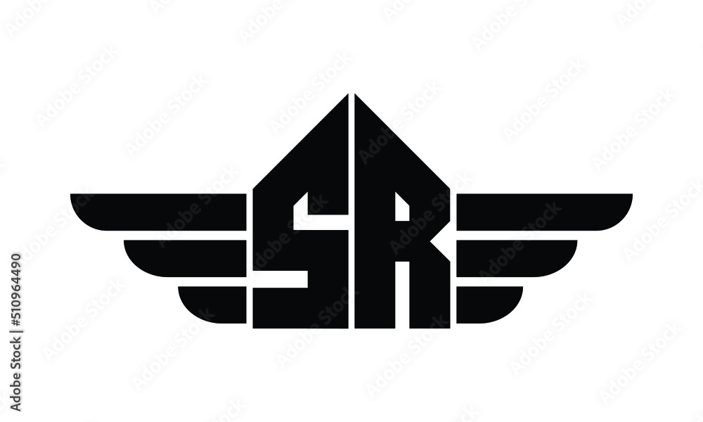 SR two letter creative shape logo design vector template. house, real ...