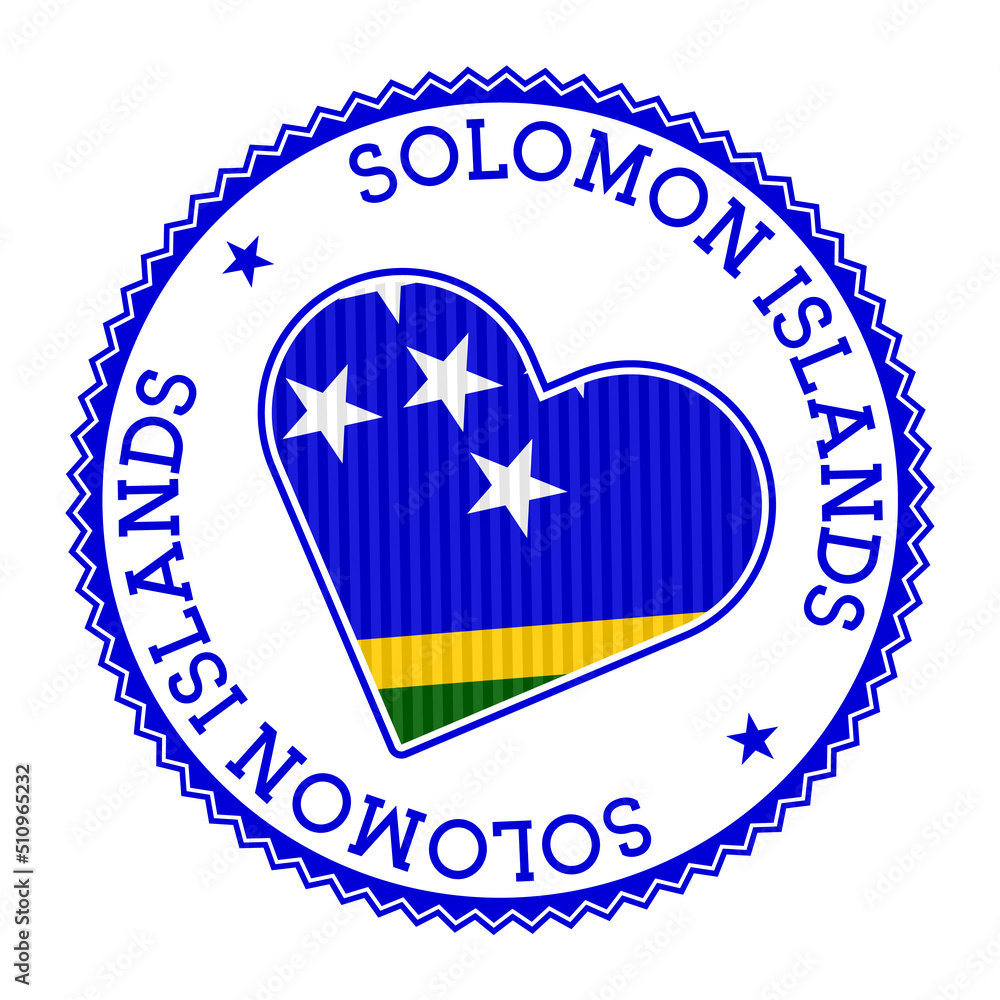 Solomon Islands heart badge. Vector logo of Solomon Islands trendy ...