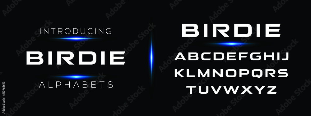 BIRDIE Luxury Minimal Modern Tech Alphabet Letter Fonts. Typography ...
