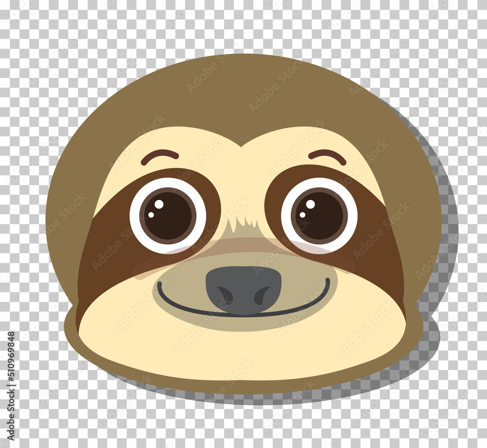 Cute sloth head in flat cartoon style Stock Vector | Adobe Stock
