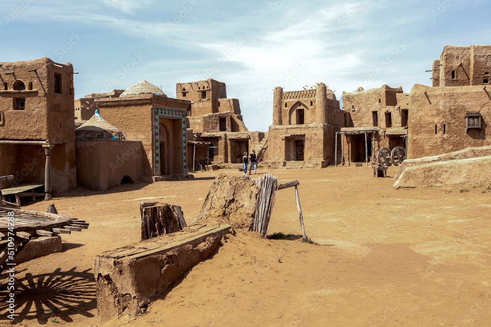 Panorama of Sarai-Batu. An ancient city, the capital of the Golden ...