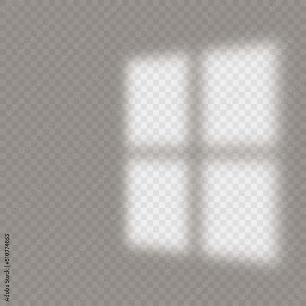 Realistic windows shadow overlay effects on transparent background ...