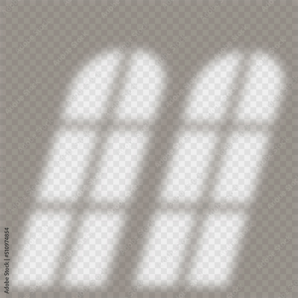 Realistic windows shadow overlay effects on transparent background ...