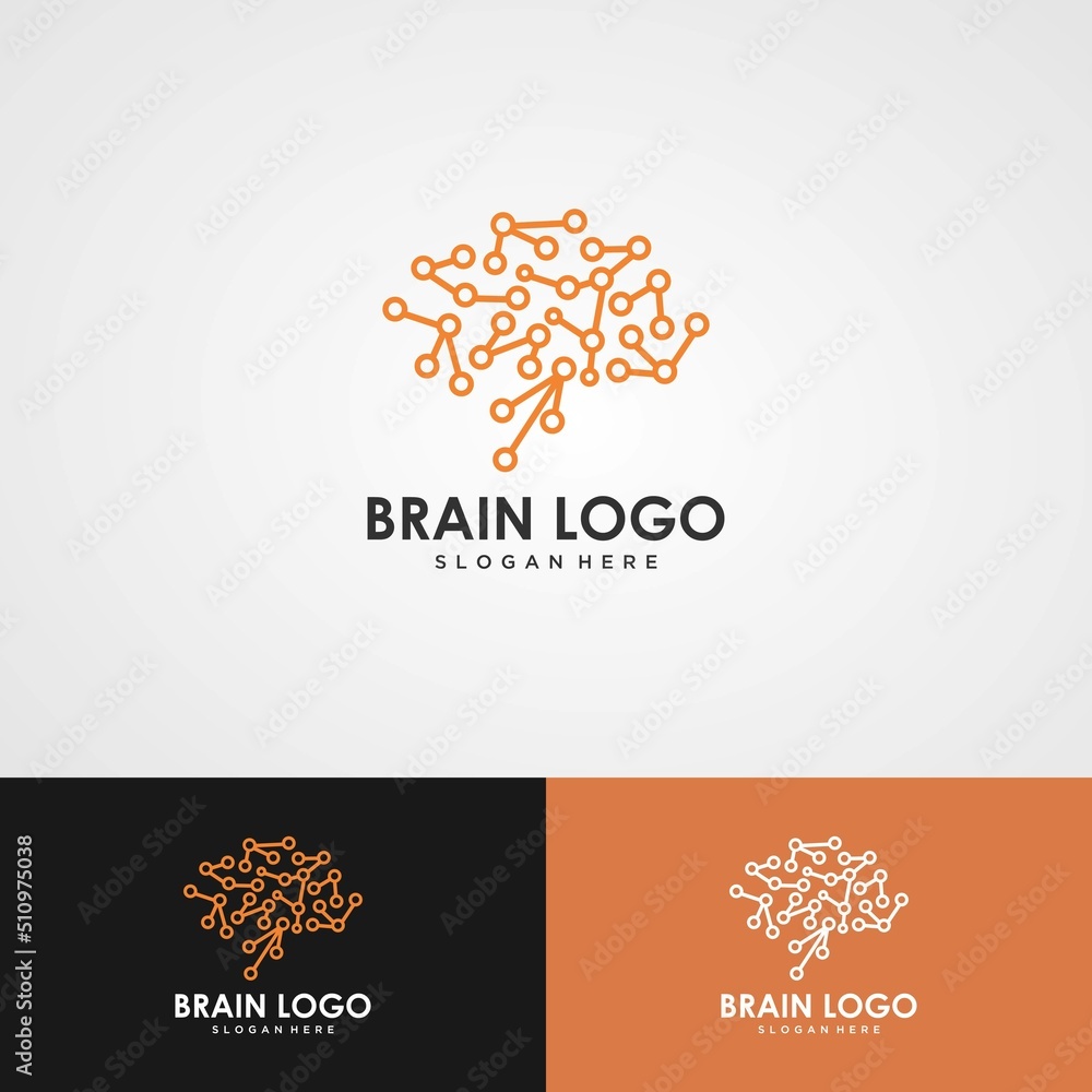 Brain logo / Neuron Nerve or Seaweed logo design inspiration Stock ...