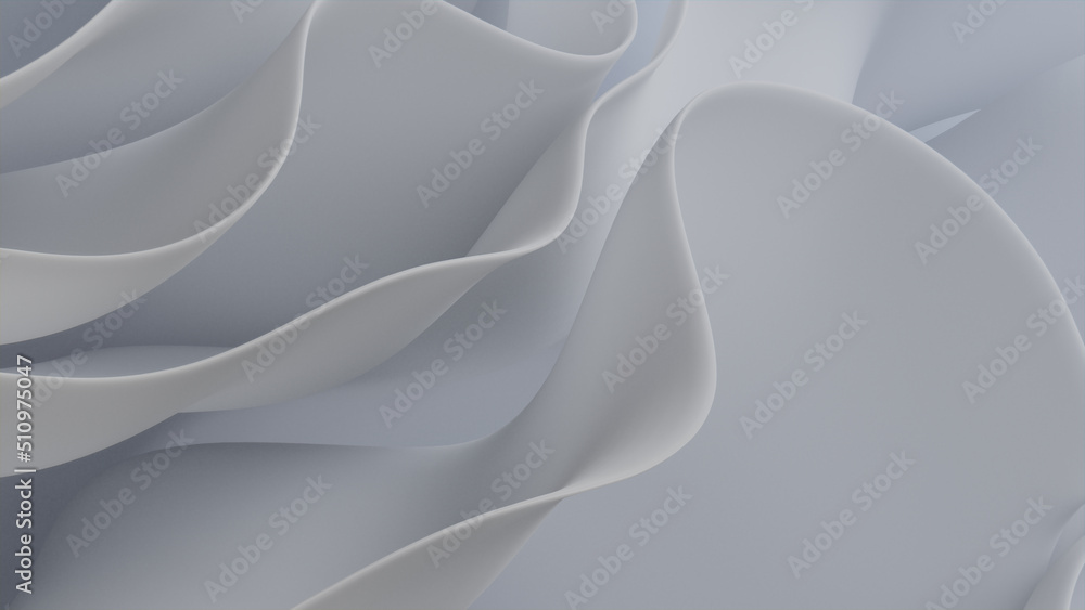 Ripple White Layers. Contemporary Abstract 3D Background. 3D Render ...