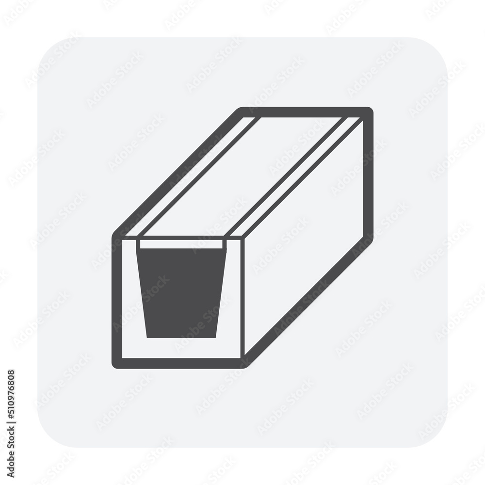 Drain gutter and cover vector icon. May called trench, ditch, street or ...