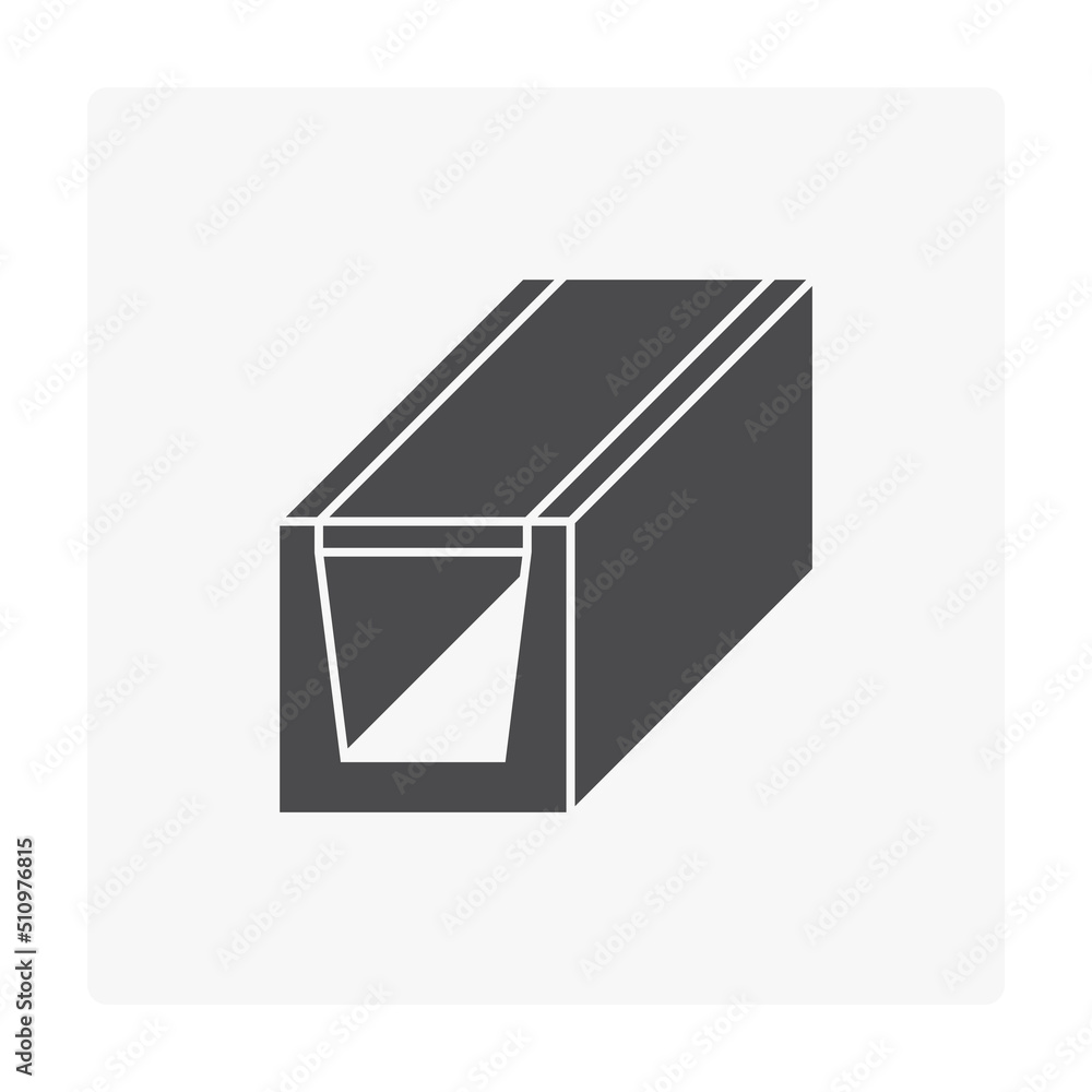 Drain gutter and cover vector icon. May called trench, ditch, street or ...